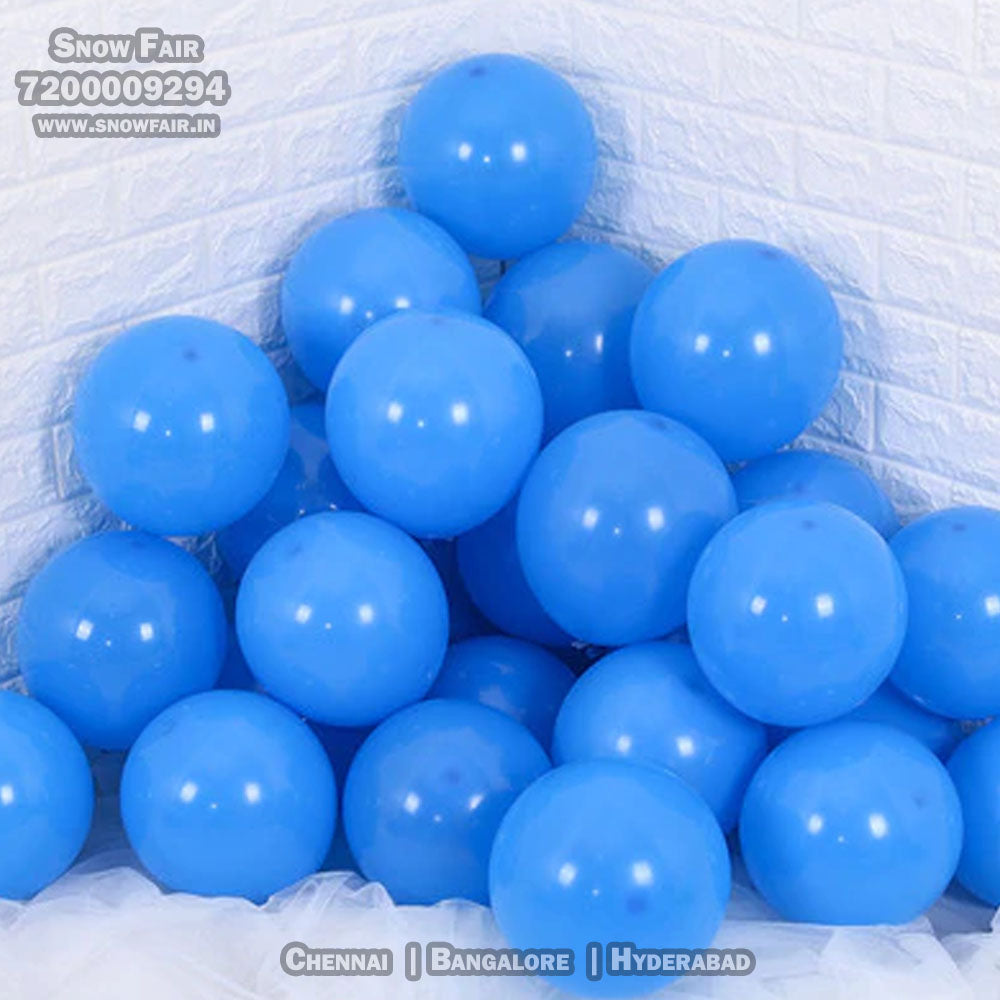 Sky Blue Balloons 12" Mirror Blue Kalisan Latex Balloons (50)