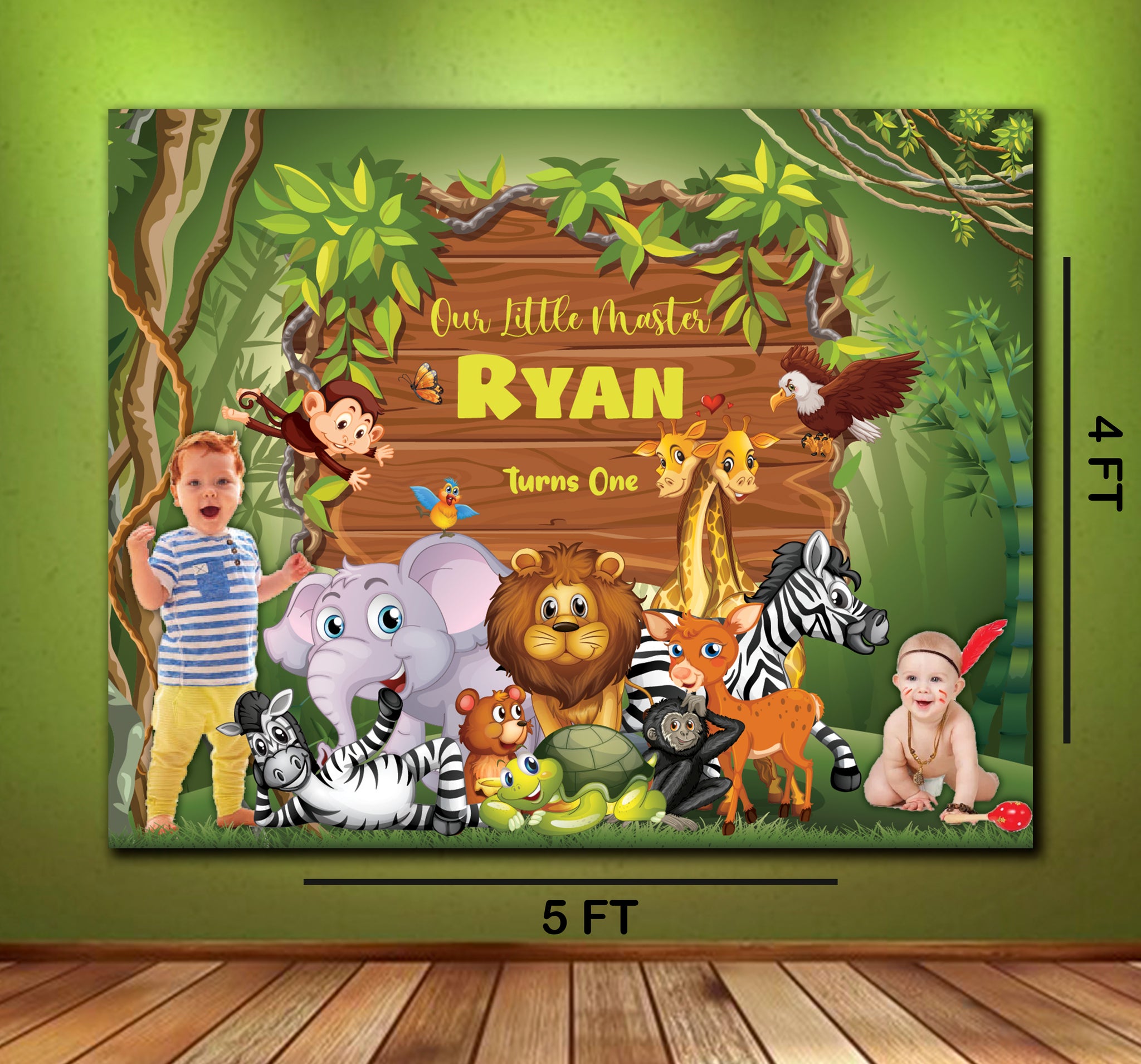 Snow Fair Premium Jungle Theme Backdrop Banners For Kids Birthday