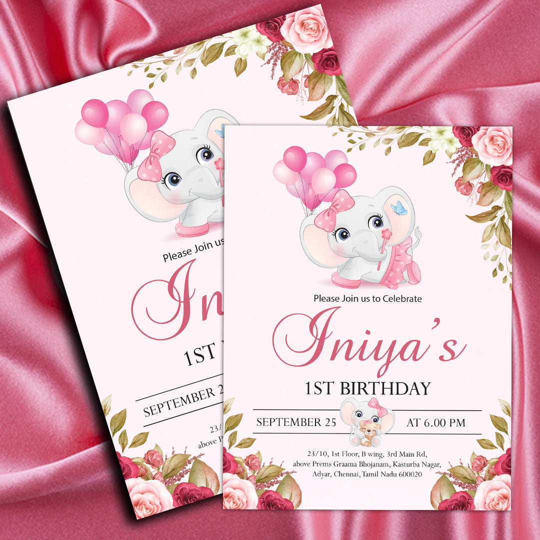 Elephant Theme E invitation – Snow Fair